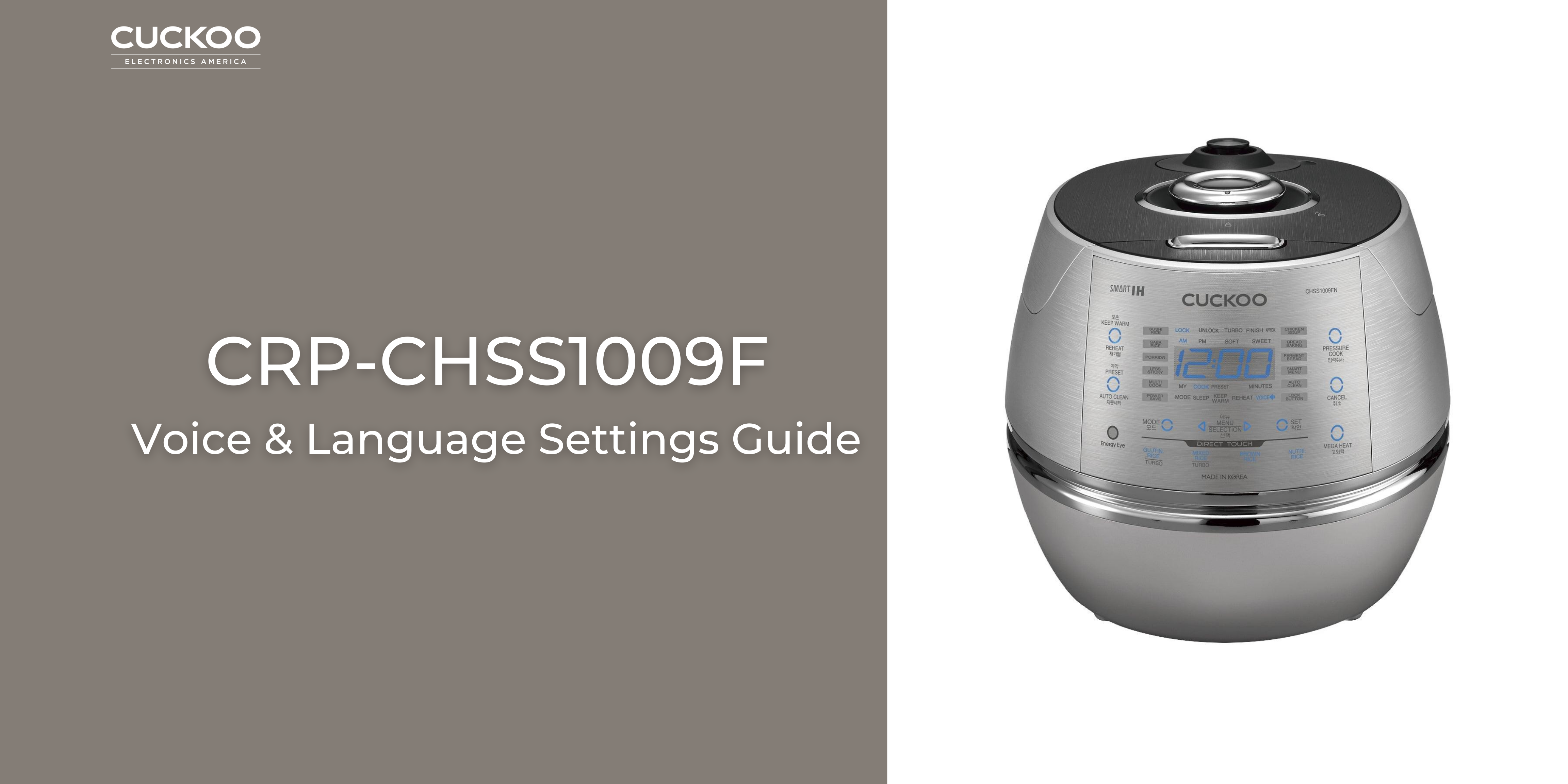 CRP-CHSS1009F Voice & Language Setting Guide – CUCKOO America