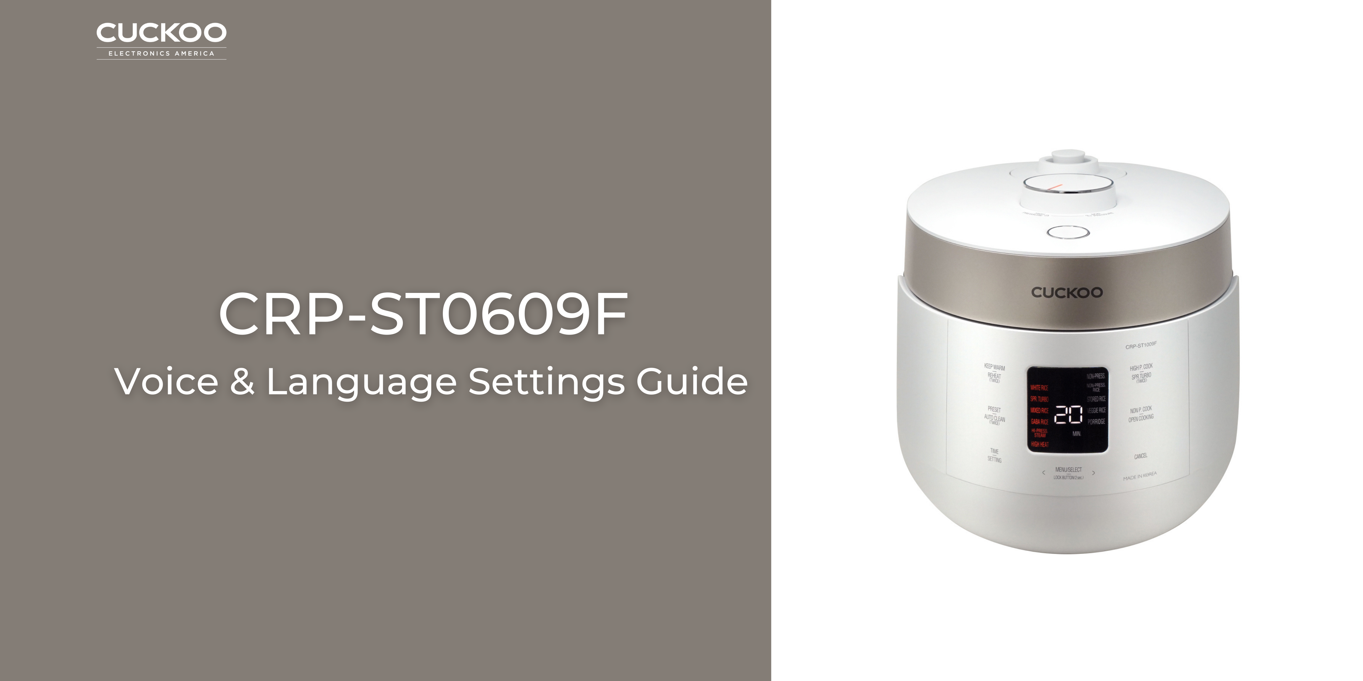 CRP-ST0609F Voice & Language Setting Guide – CUCKOO America