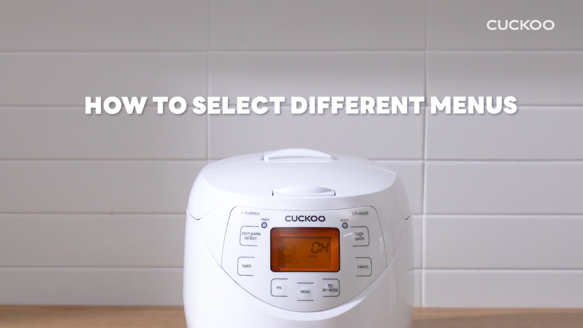 How to Select Different Menus – CUCKOO America